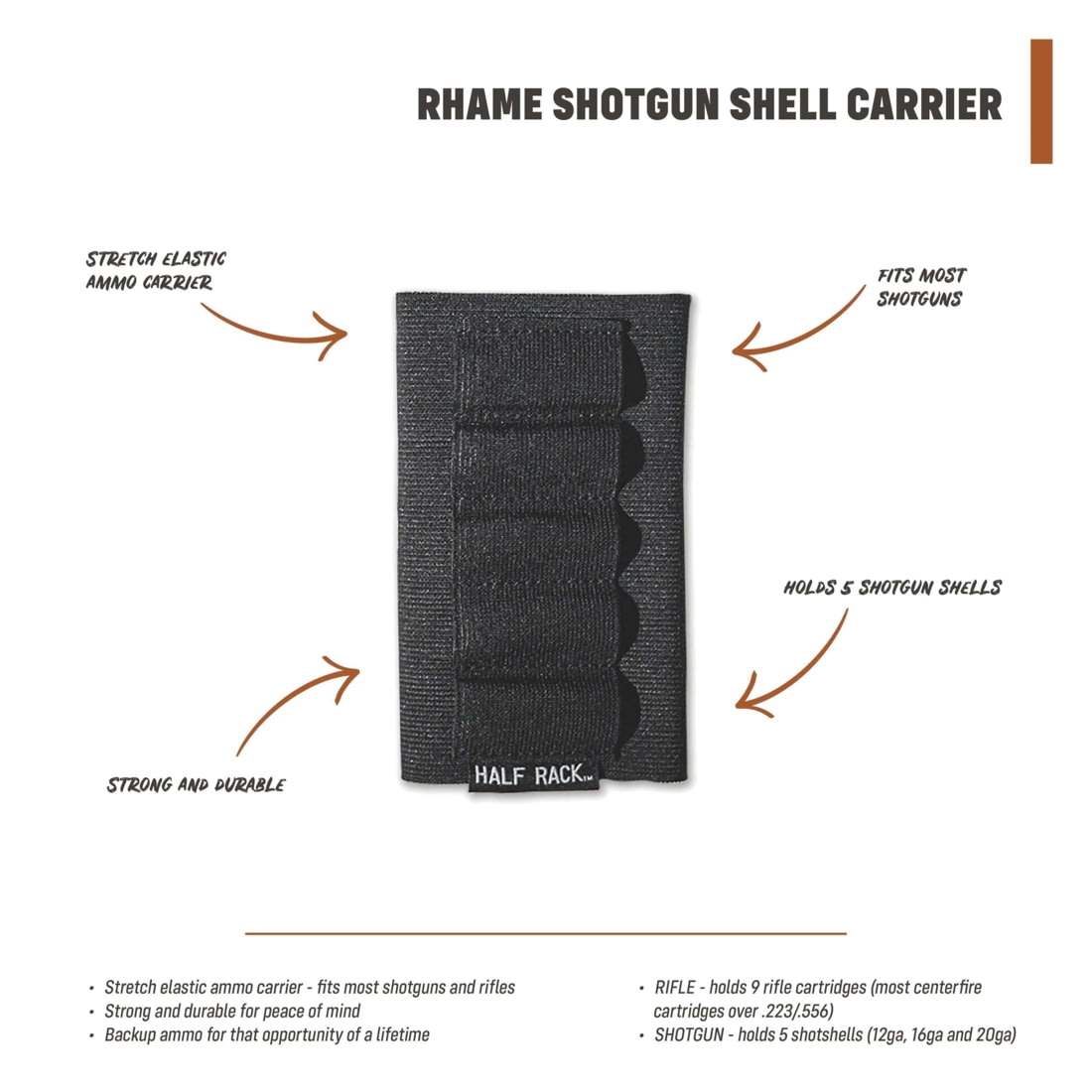 HALF RACK Rhame Buttstock Ammo Carrier . HALF RACK Ammo Pouches.